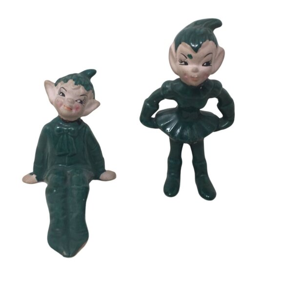 Accents | Vintage Mid Century Elf Pair One Sitting And One Standing ...